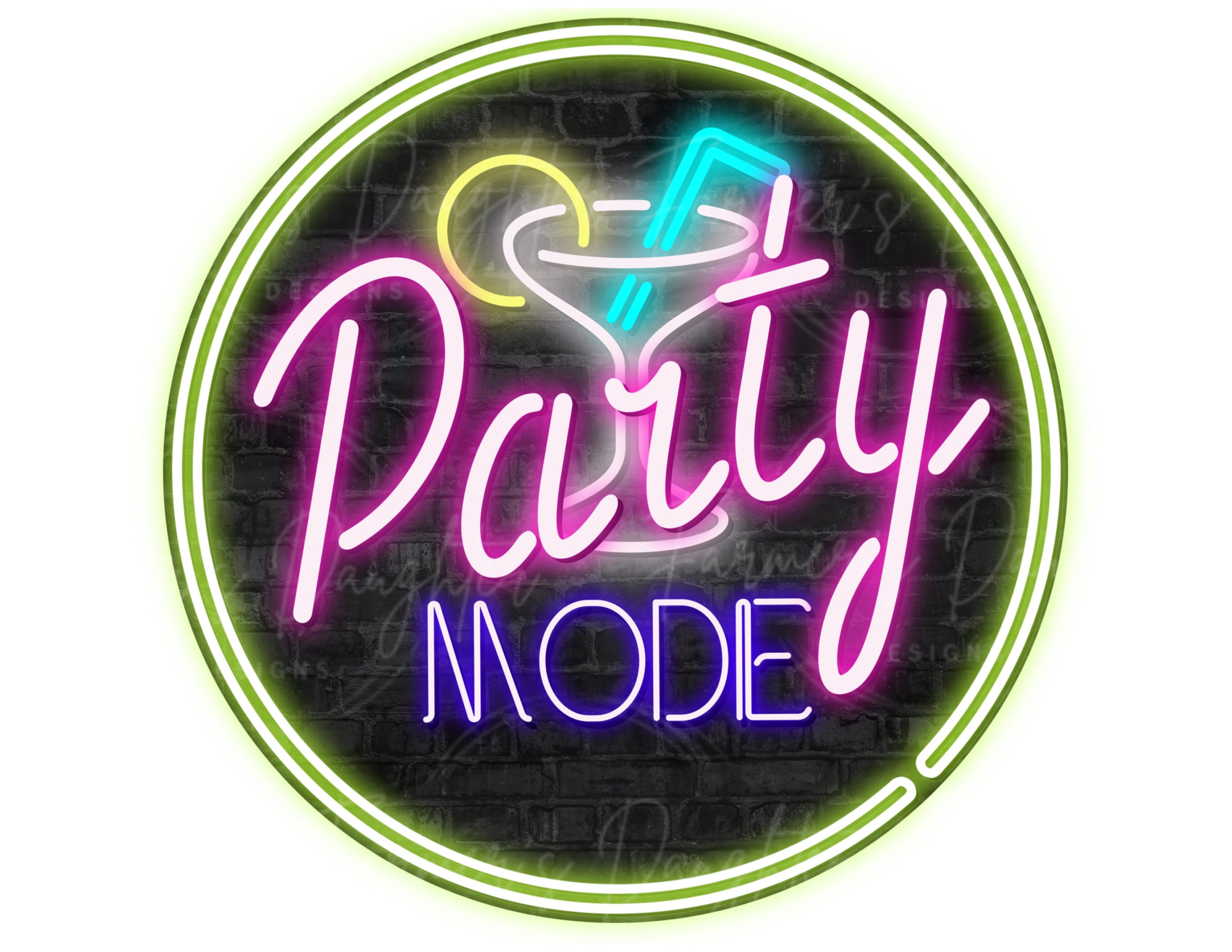 Party Mode PNG | Neon Sign | Country Music Design | Digital Download - Etsy