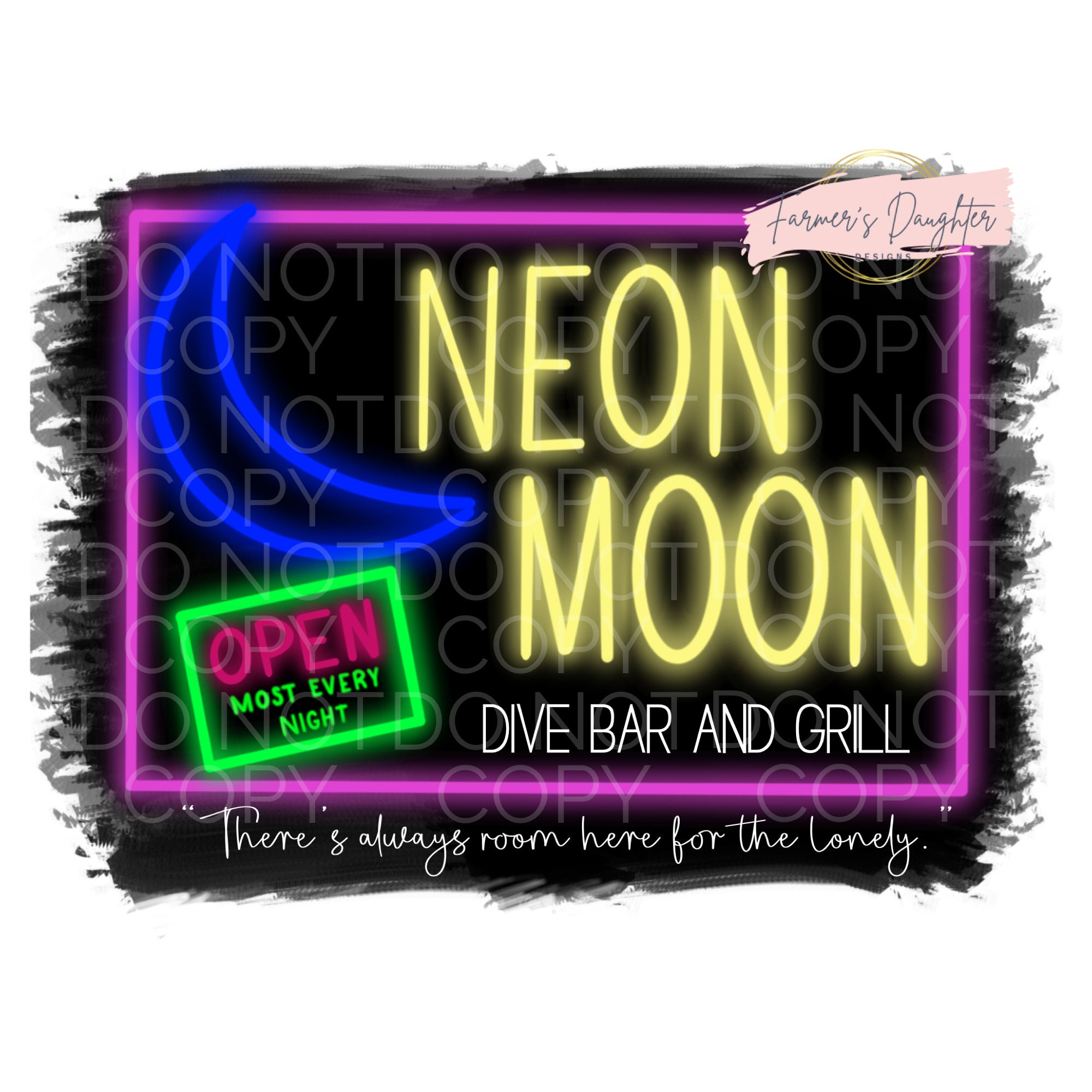 Neon Moon PNG | 90’s Country | Country Music Design | Digital Download ...