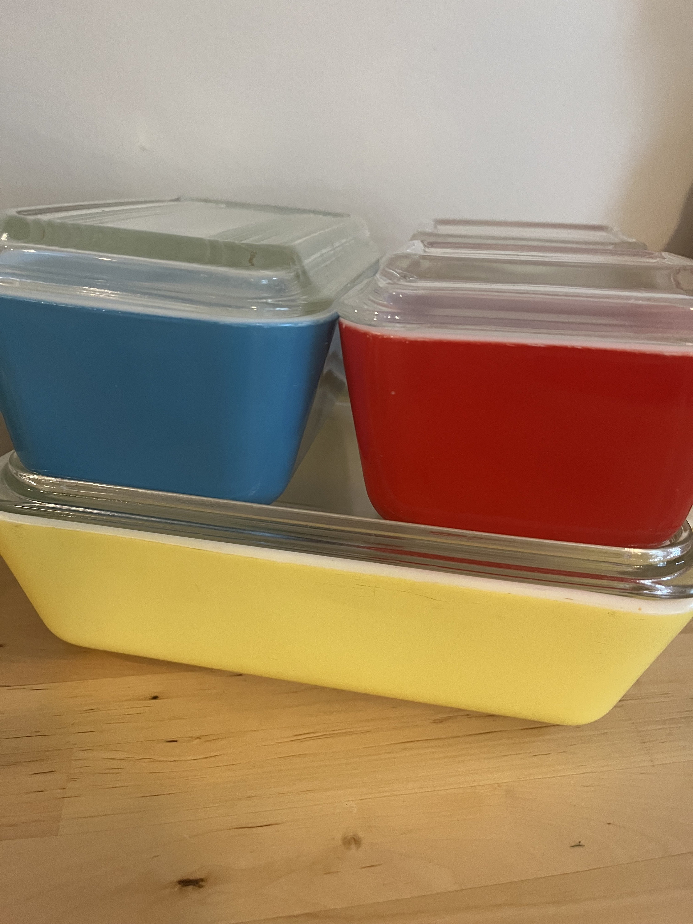 PYREX FULL SET Primary Color Fridgies and Nesting Mixing Bowls 1950s ...
