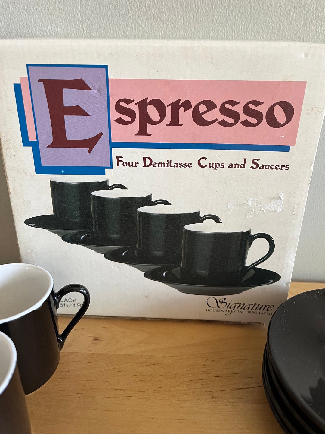 Black Espresso Cups and Saucers Made in Japan Minimalist - Etsy