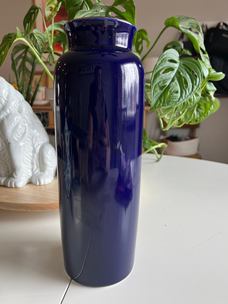 Cobalt Blue Japanese Peacock Floor Vase HEI Japan Himark Giftware - Etsy