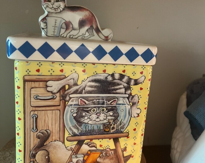 Gary Patterson Cats Kitchen Canister - Kitschy Cat Lover Storage - Etsy