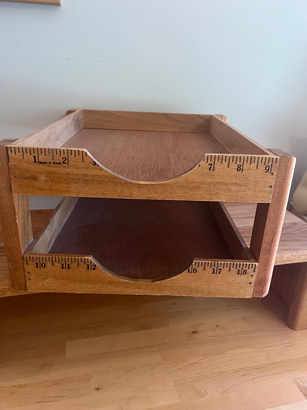 Vintage Wooden Desk Organizer: Yardstick Paper Sorter - Etsy