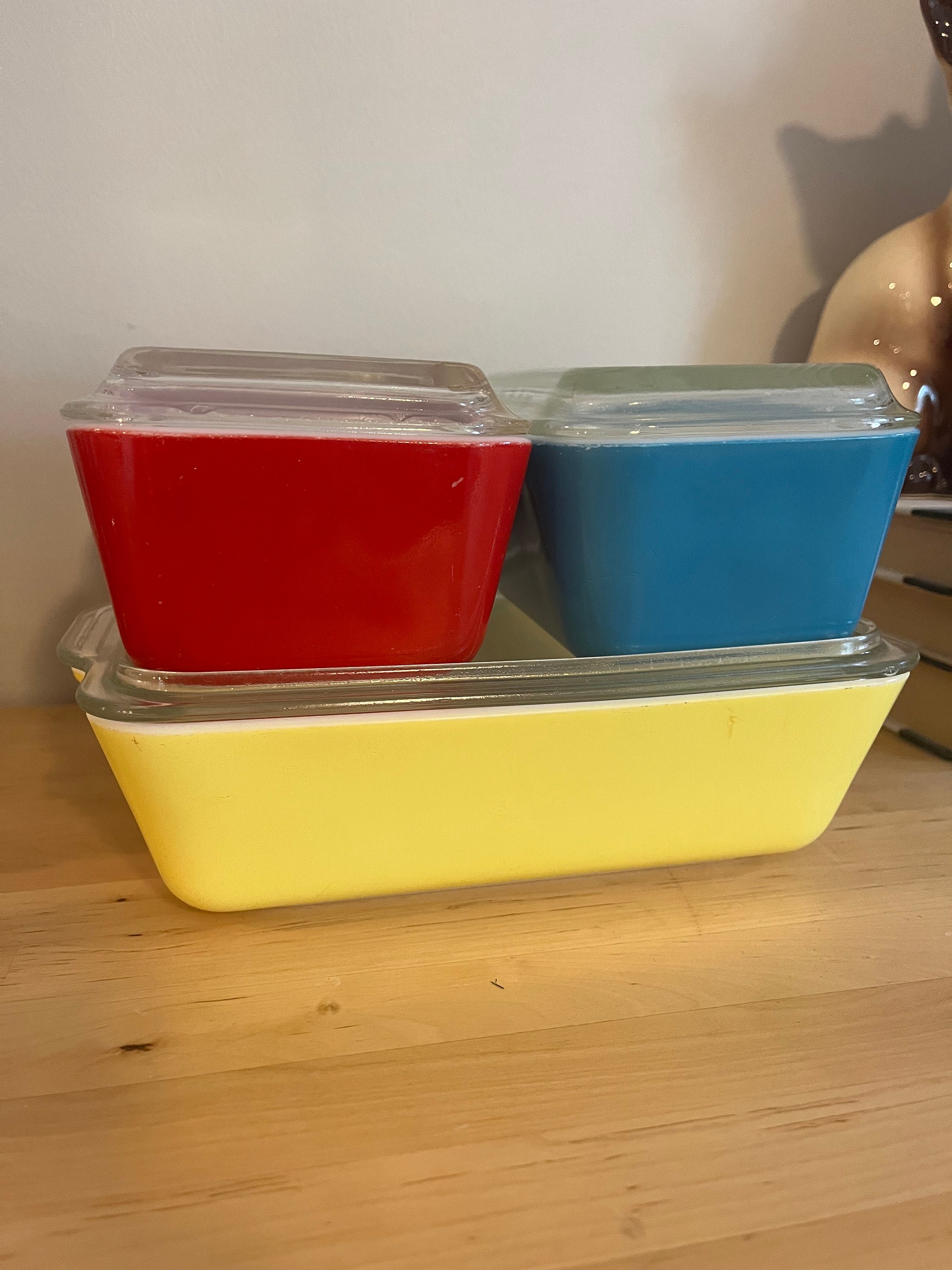 PYREX FULL SET Primary Color Fridgies and Nesting Mixing Bowls 1950s ...