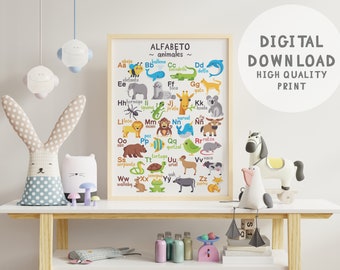 Spanish Nature Themed Alphabet 8x10 spanish ABC - Etsy