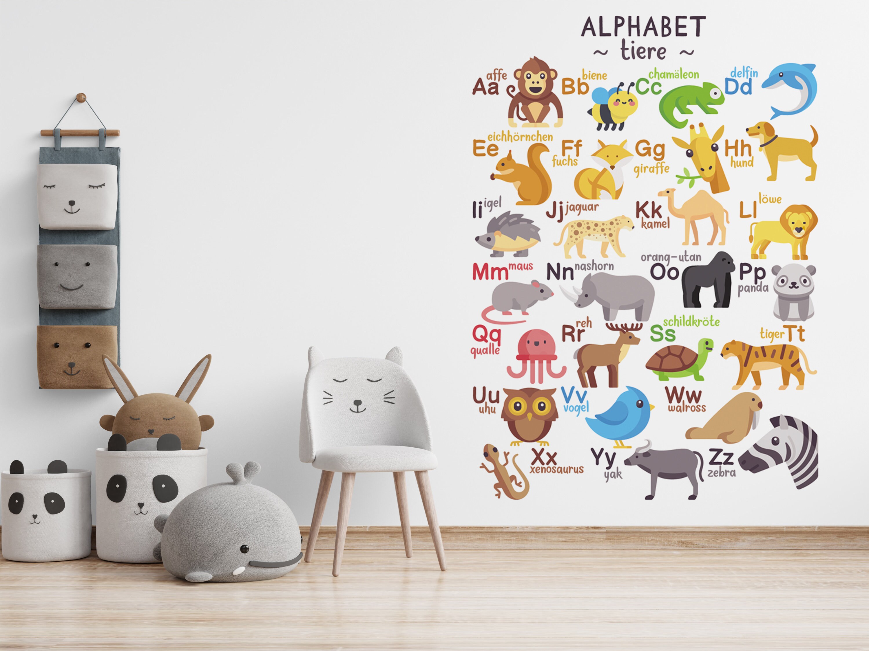 German ABC Alphabet Nursery Kindergarten Learning Poster Wall Hanging ...