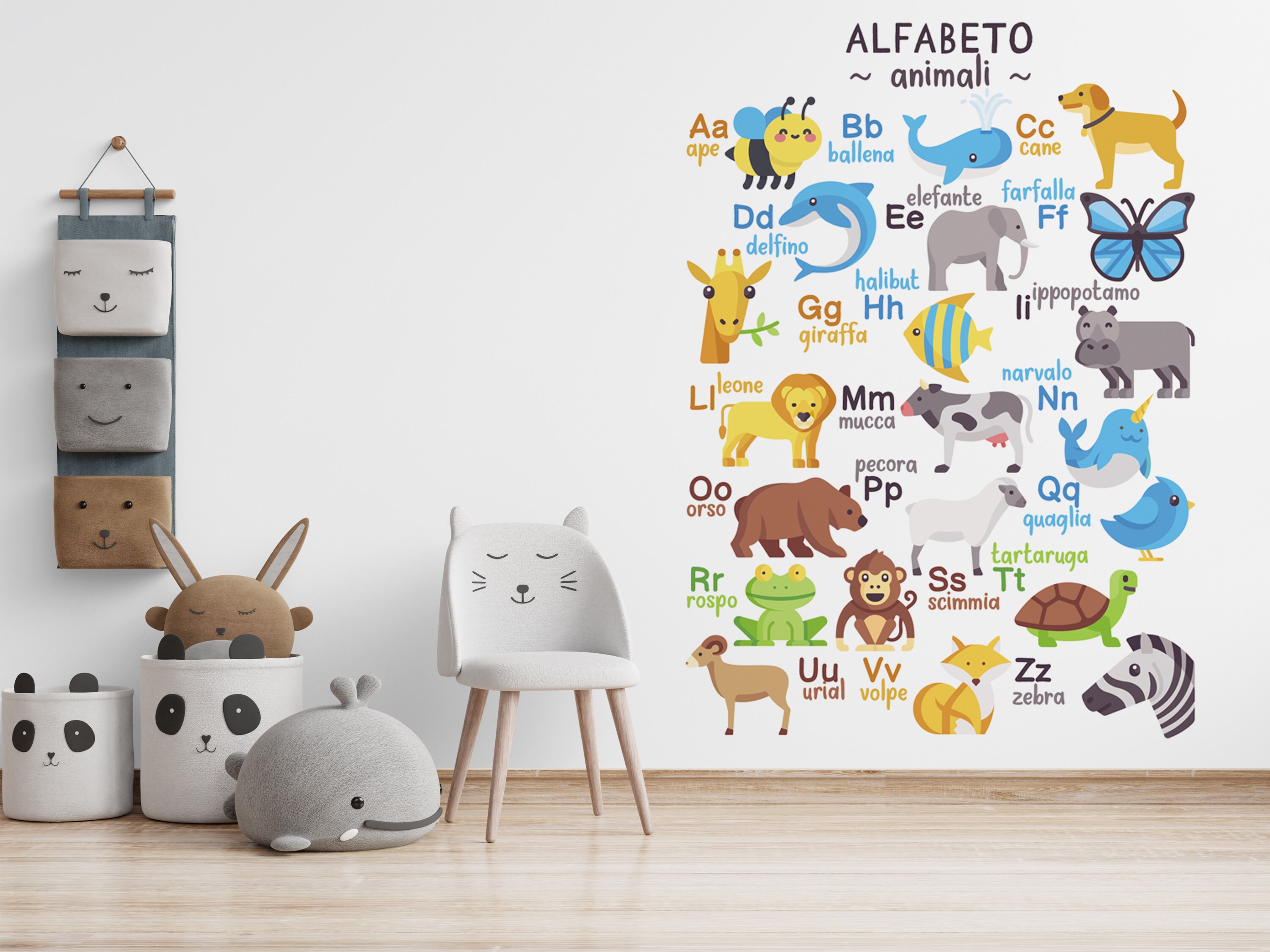 Italian Animals Alphabet Digital Printable Poster Kids - Etsy