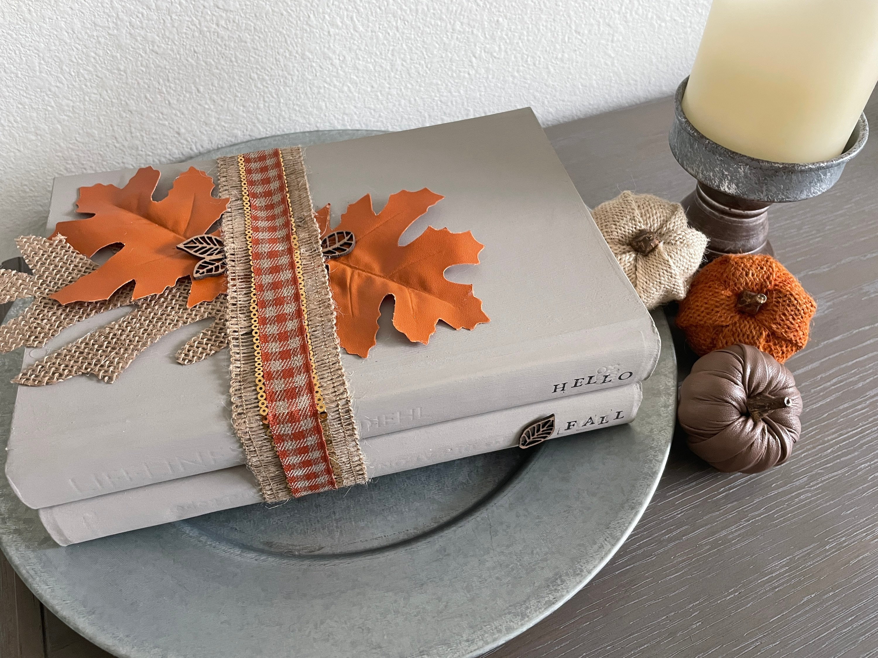 Hello Fall Book Stack Fall Home Decor Farmhouse Home Decor - Etsy