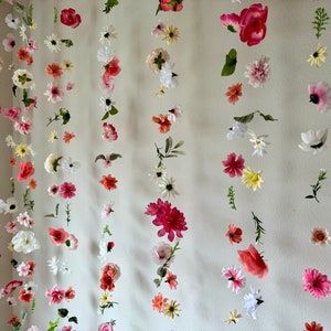 Floating Flower Strand Backdrop: Assembled Floral Photo Decor, Event ...