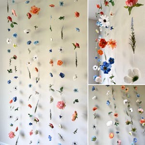 Floating Flower Strand Backdrop: Assembled Floral Photo Decor, Event ...