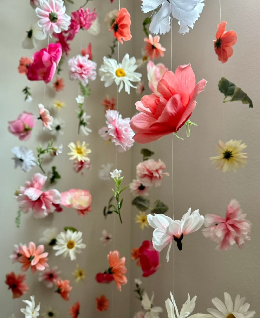 Floating Flower Strand Backdrop: Ready to Hang Floral Photo Decor ...