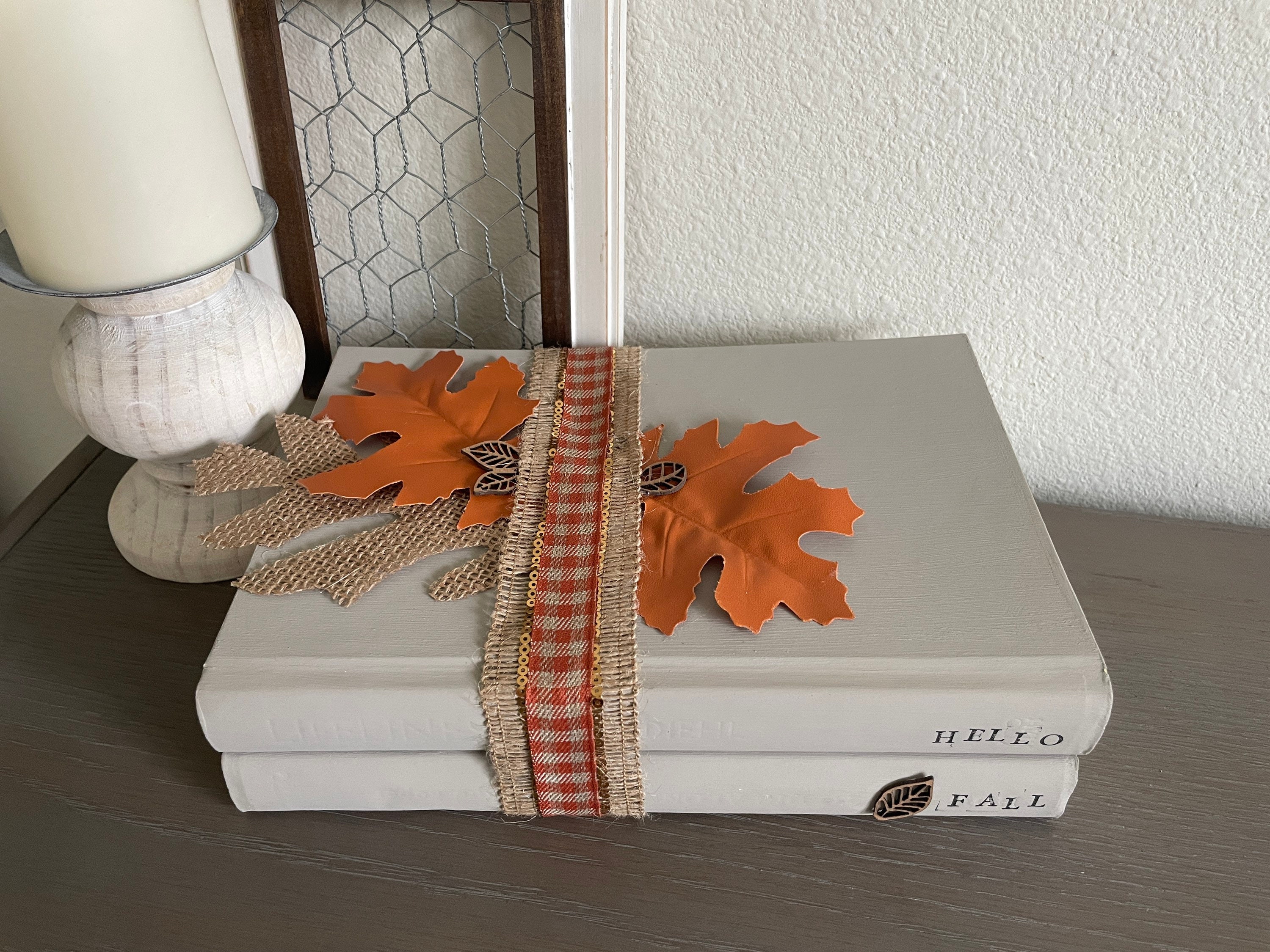 Hello Fall Book Stack Fall Home Decor Farmhouse Home Decor - Etsy