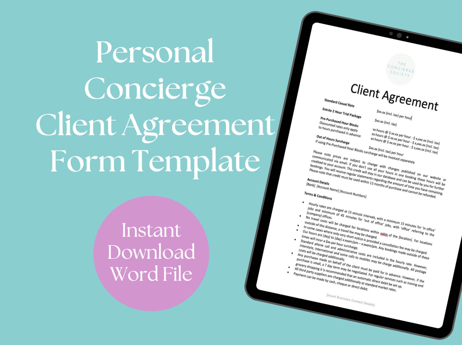 New Client Template Bundle | for Personal Concierge & Organizer ...