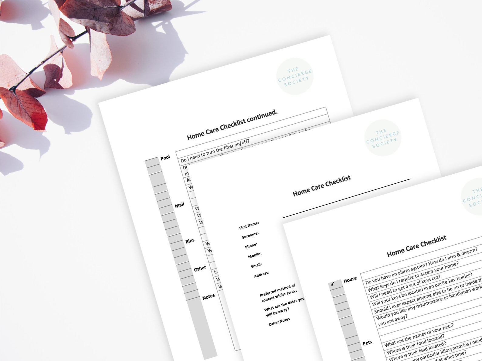 Customisable Home Care Checklist | for Personal Concierge Business ...