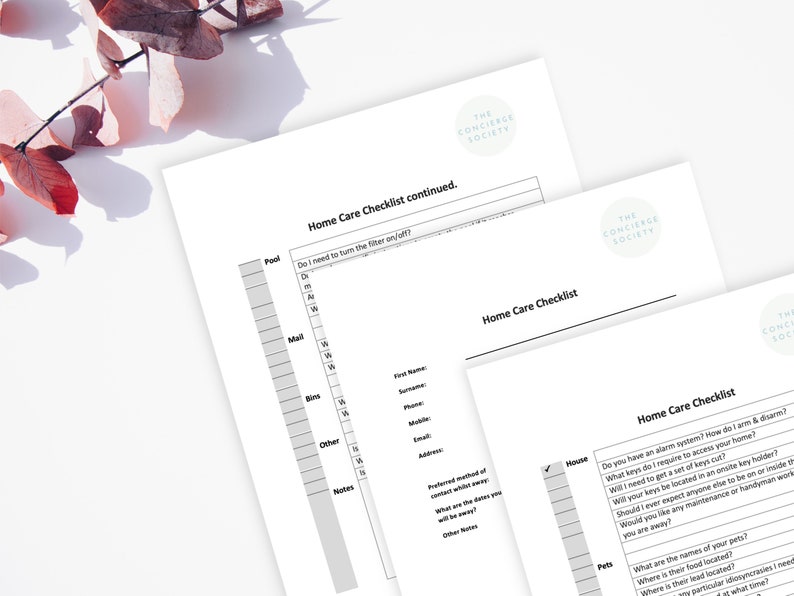 Customisable Home Care Checklist | for Personal Concierge Business ...