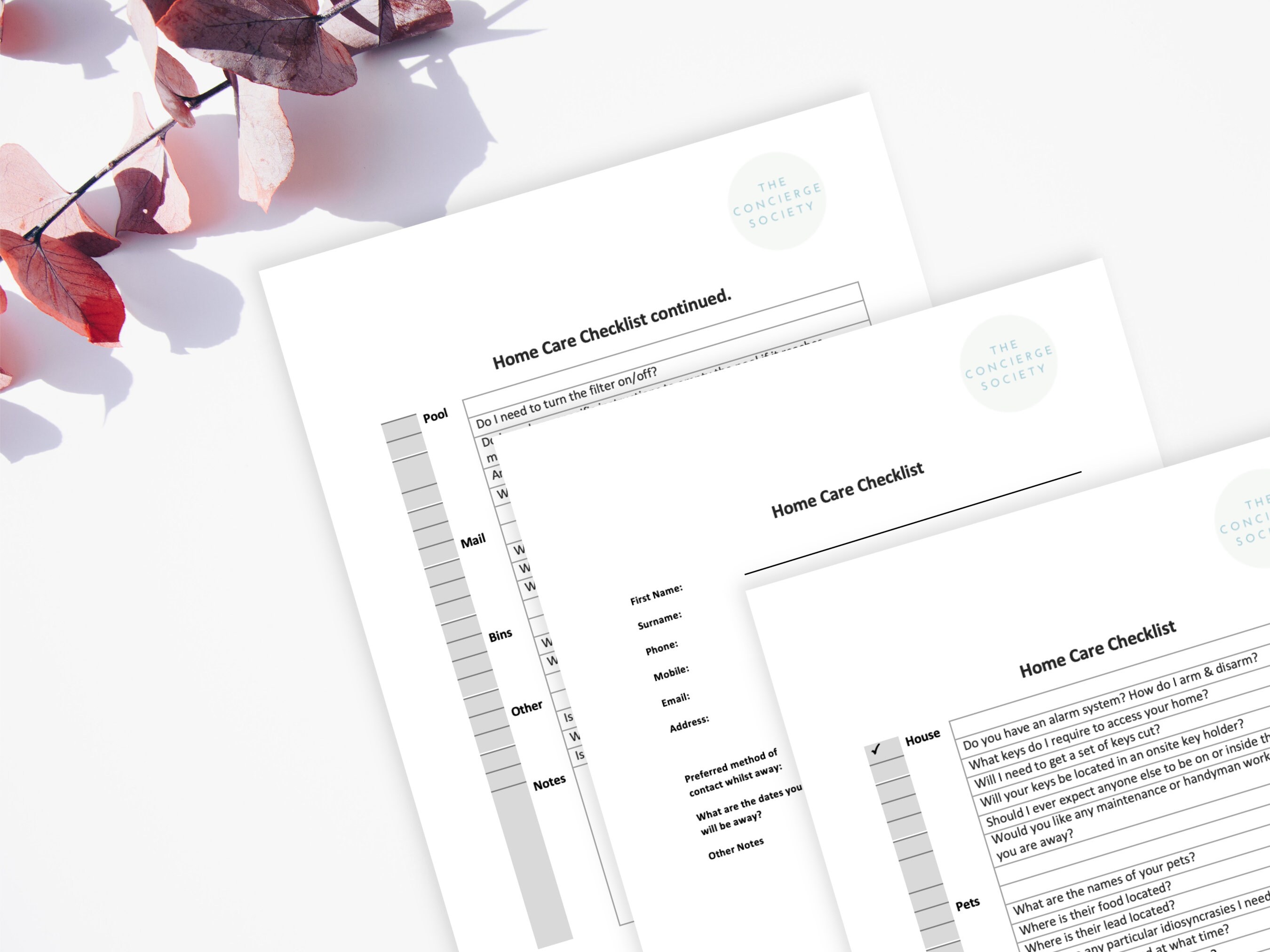 Customisable Home Care Checklist | for Personal Concierge Business ...