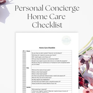 Customisable Home Care Checklist | for Personal Concierge Business ...