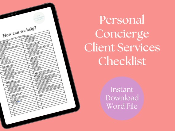 Customisable Client Services Checklist List of Services for | Etsy