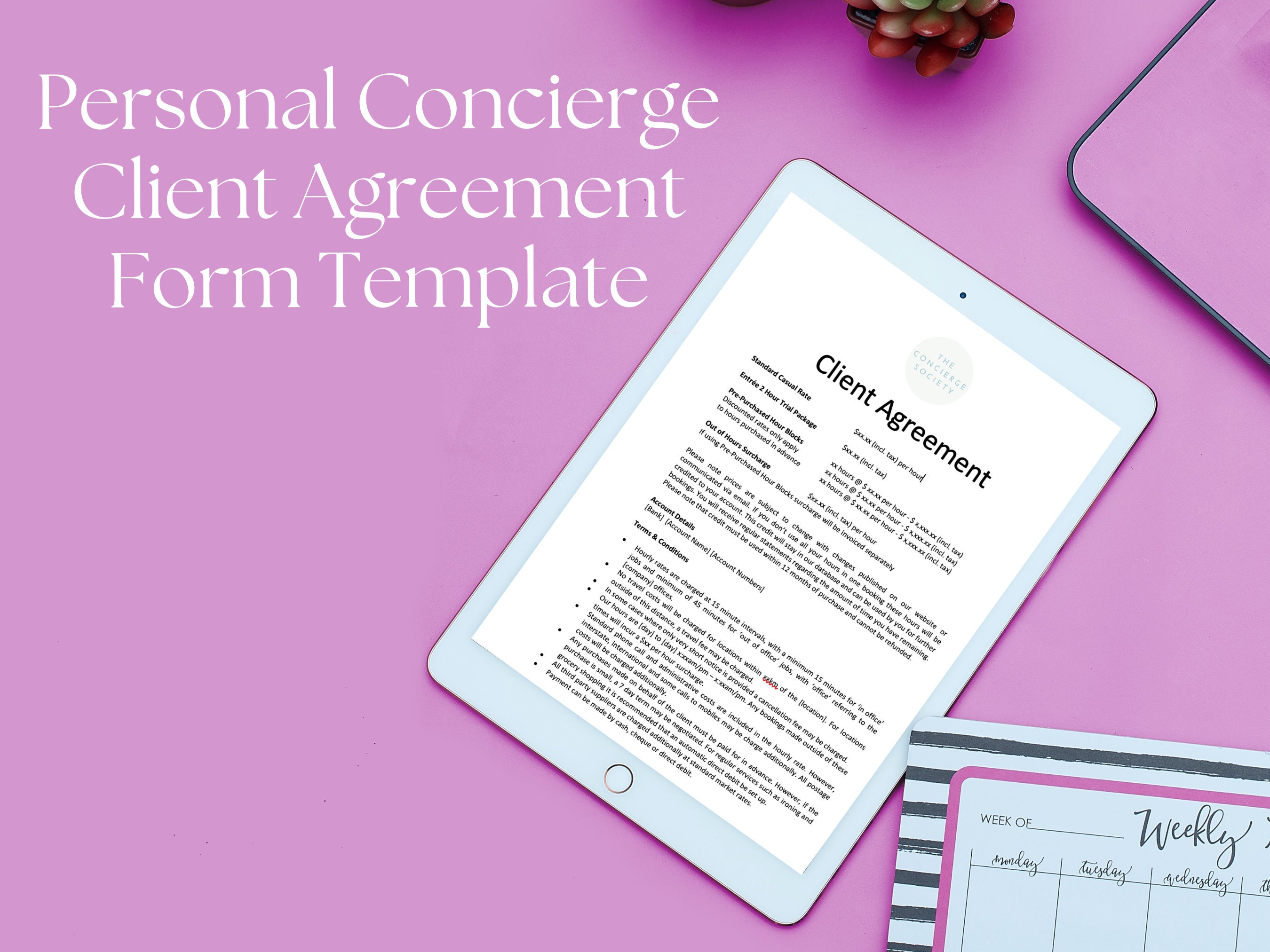 Client Agreement Contract Template Form | for Personal Concierge ...