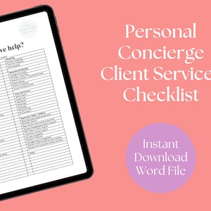 New Client Template Bundle | for Personal Concierge & Organizer ...