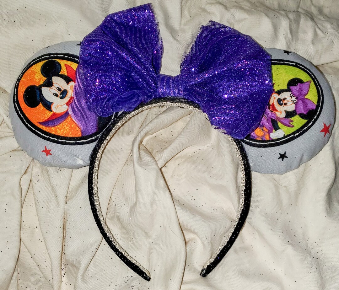 A Halloween Portraits Mickey as Vampire, Minnie in Pumpkin Dress Pluto ...