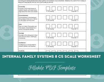 IFS Exploring Self Using 8 Cs Worksheet Editable / Fillable PDF ...