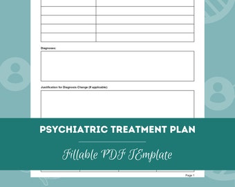 Psychiatric Progress Note | Editable / Fillable PDF Template | for ...