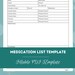 Medication List Template | Editable / Fillable PDF Template | for ...