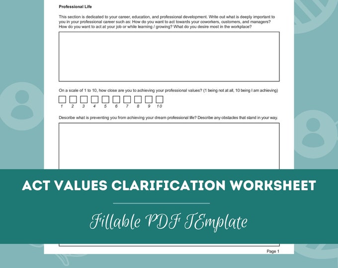 Values Coloring Worksheet, Therapy Tool, Self-help Resource, Printable ...