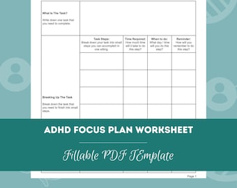 Adhd Plan Editable - Etsy