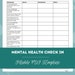 Mental Health Check in Questions | Editable / Fillable PDF | for ...
