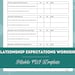 Relationship Expectations Worksheet | Editable / Fillable PDF Template ...