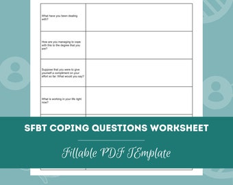 SFBT Problem and Solution Worksheet | Editable / Fillable PDF Template ...