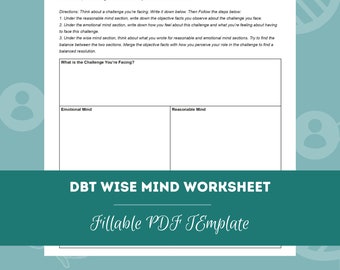 DBT Wise Mind Worksheet TEMPLATE - Etsy