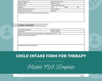 Child Intake Form - Etsy
