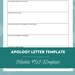 Apology Letter Template | Editable / Fillable PDF | for Counselors ...