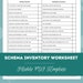 Schema Inventory Worksheet | Editable / Fillable PDF Template | for ...