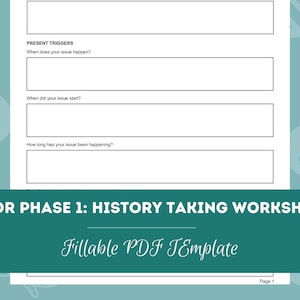 EMDR Phase 1 History Taking Worksheet Editable / Fillable PDF Template ...