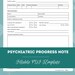 Psychiatric Progress Note | Editable / Fillable PDF Template | for ...