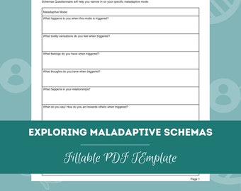 Evidence for Schemas Worksheet | Editable / Fillable PDF Template | for ...