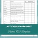 ACT Values Worksheet | Editable / Fillable PDF | for Counselors ...