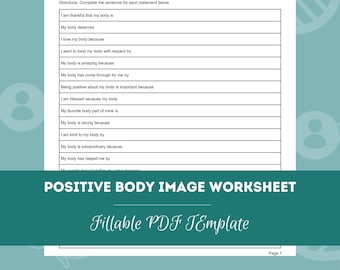 Body Image Worksheet - Etsy UK