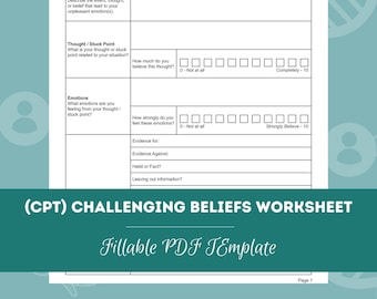 Cognitive Processing Therapy (CPT) Impact Statement Worksheet ...