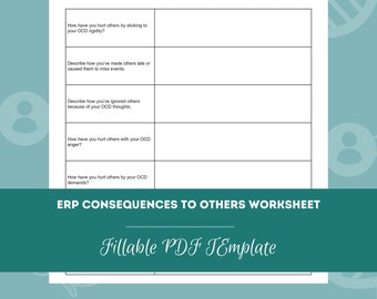 ERP Hierarchy Worksheet Editable / Fillable PDF Template for Counselors ...