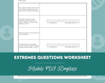 SFBT Scaling Questions Worksheet Editable / Fillable PDF - Etsy