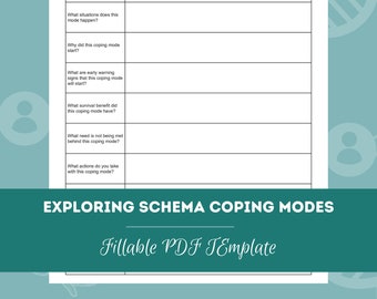 Schema Diary Worksheet | Editable / Fillable PDF Template | for ...