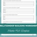 Relationship Building Worksheet Editable / Fillable PDF Template for ...