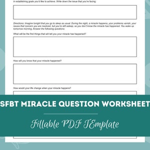 SFBT Do One Thing Different Worksheet Editable / Fillable PDF Template ...