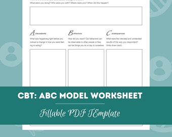 CBT: Decatastrophizing Worksheet Editable / Fillable PDF for Counselors ...