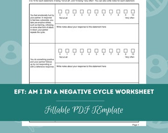 EFT Cycle Questions Worksheet Editable / Fillable PDF Template for ...